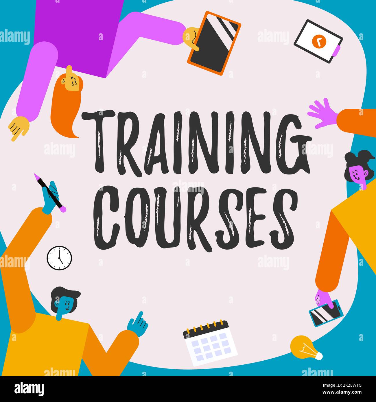 Text caption presenting Training Courses. Business concept is series of lessons or lectures ...