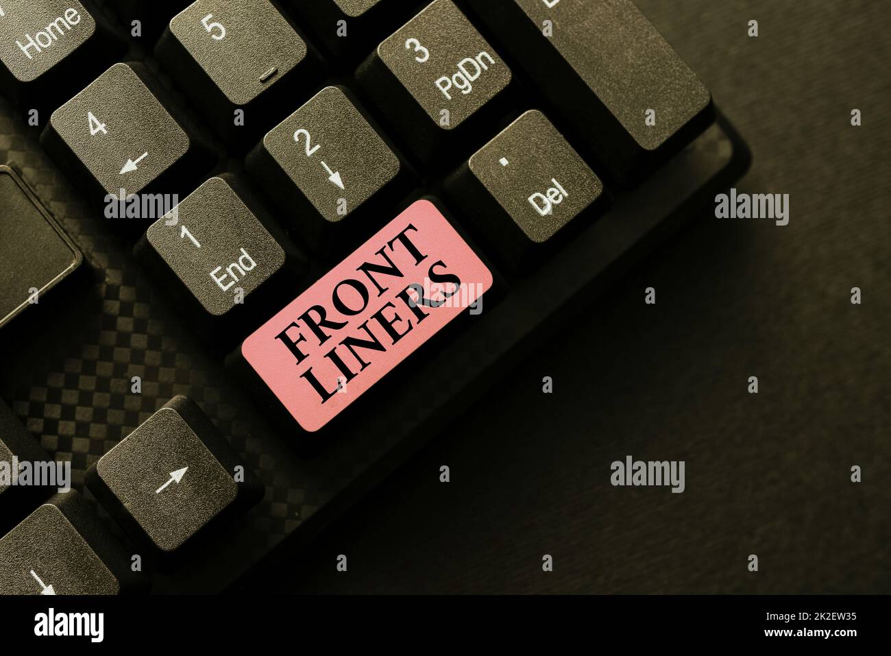 Writing displaying text Frontliners. Word Written on most important or ...