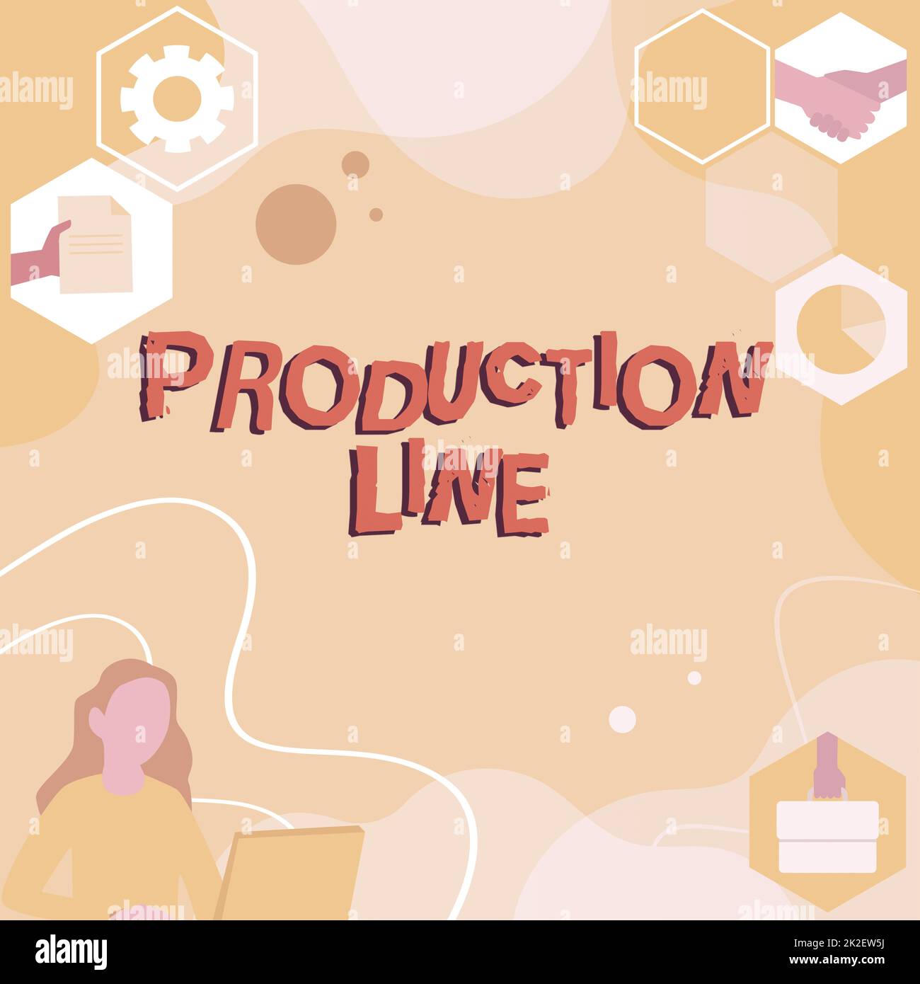 Inspiration showing sign Production Line. Internet Concept set of ...