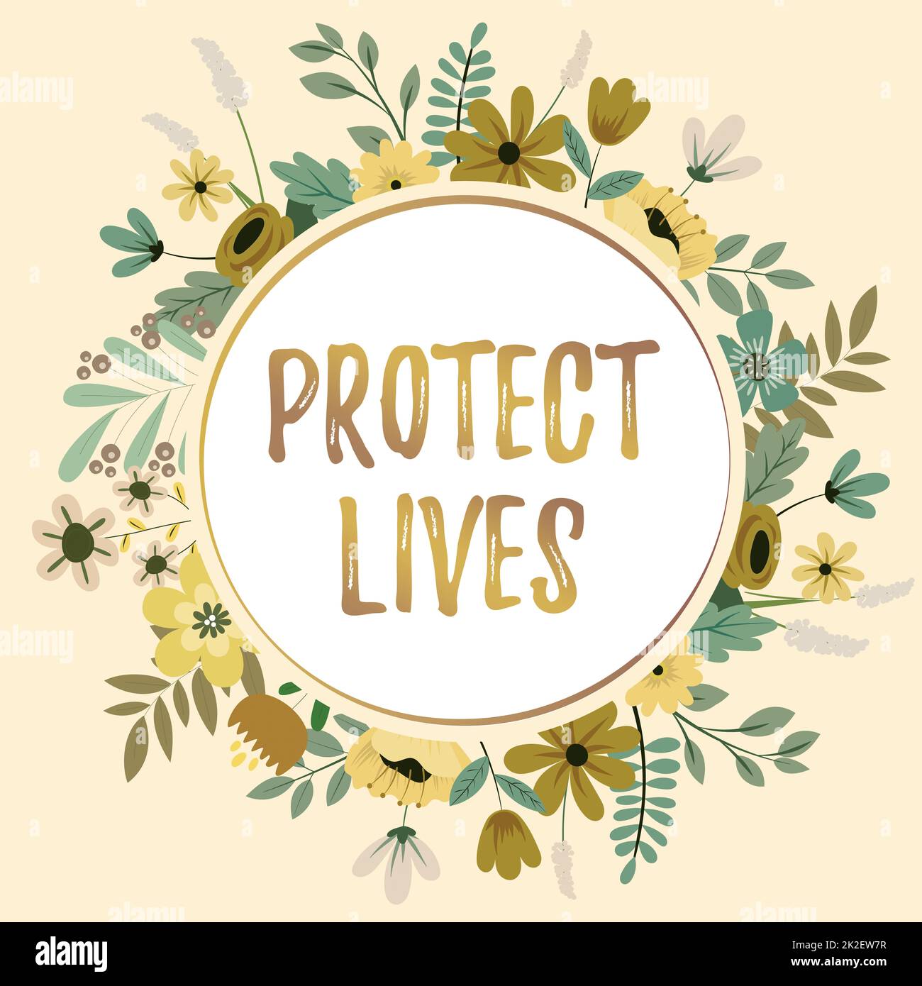 Text caption presenting Protect Lives. Business idea to cover or shield ...