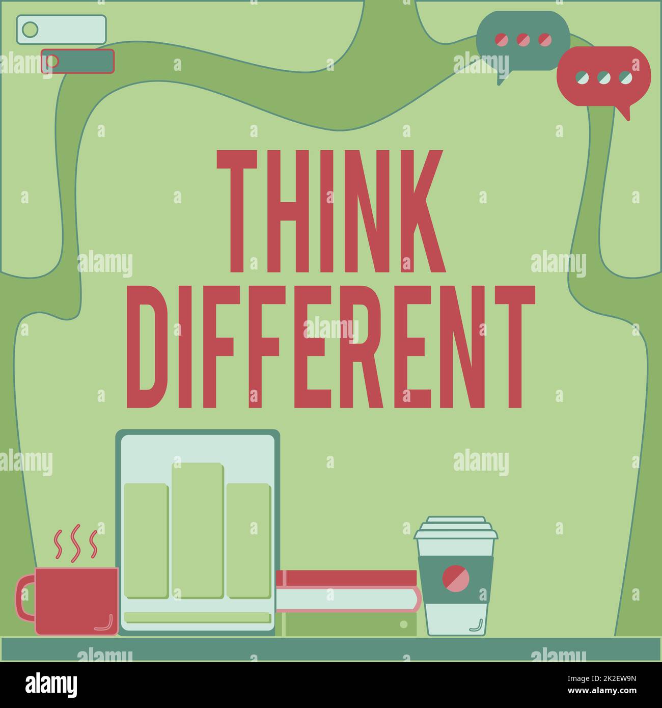 Hand writing sign Think Different. Business concept be unique with your ...