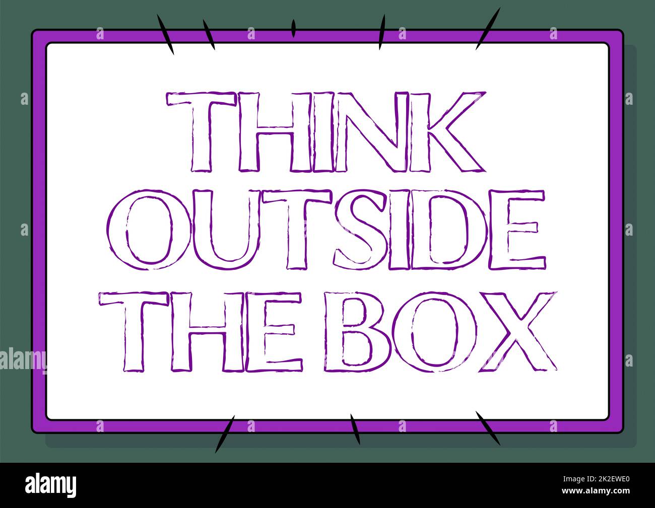 Conceptual display Think Outside The Box. Word for Be unique different ...