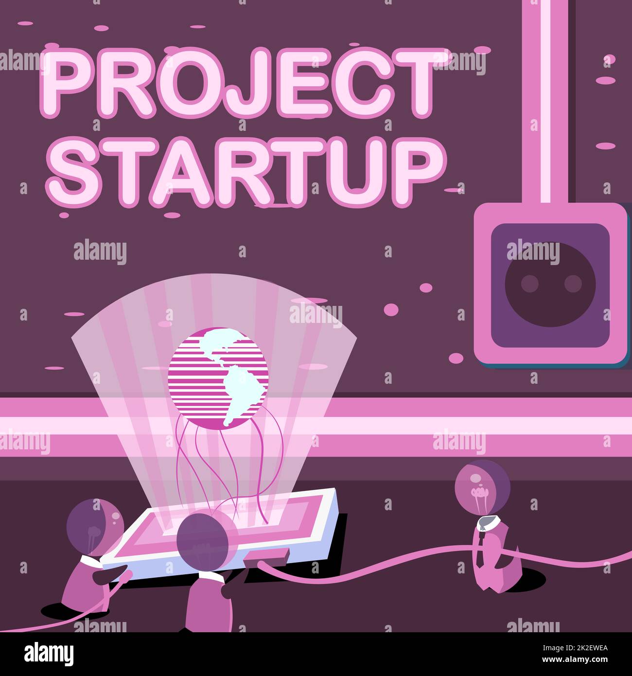 Conceptual display Project Startup. Word for a project done on the side ...