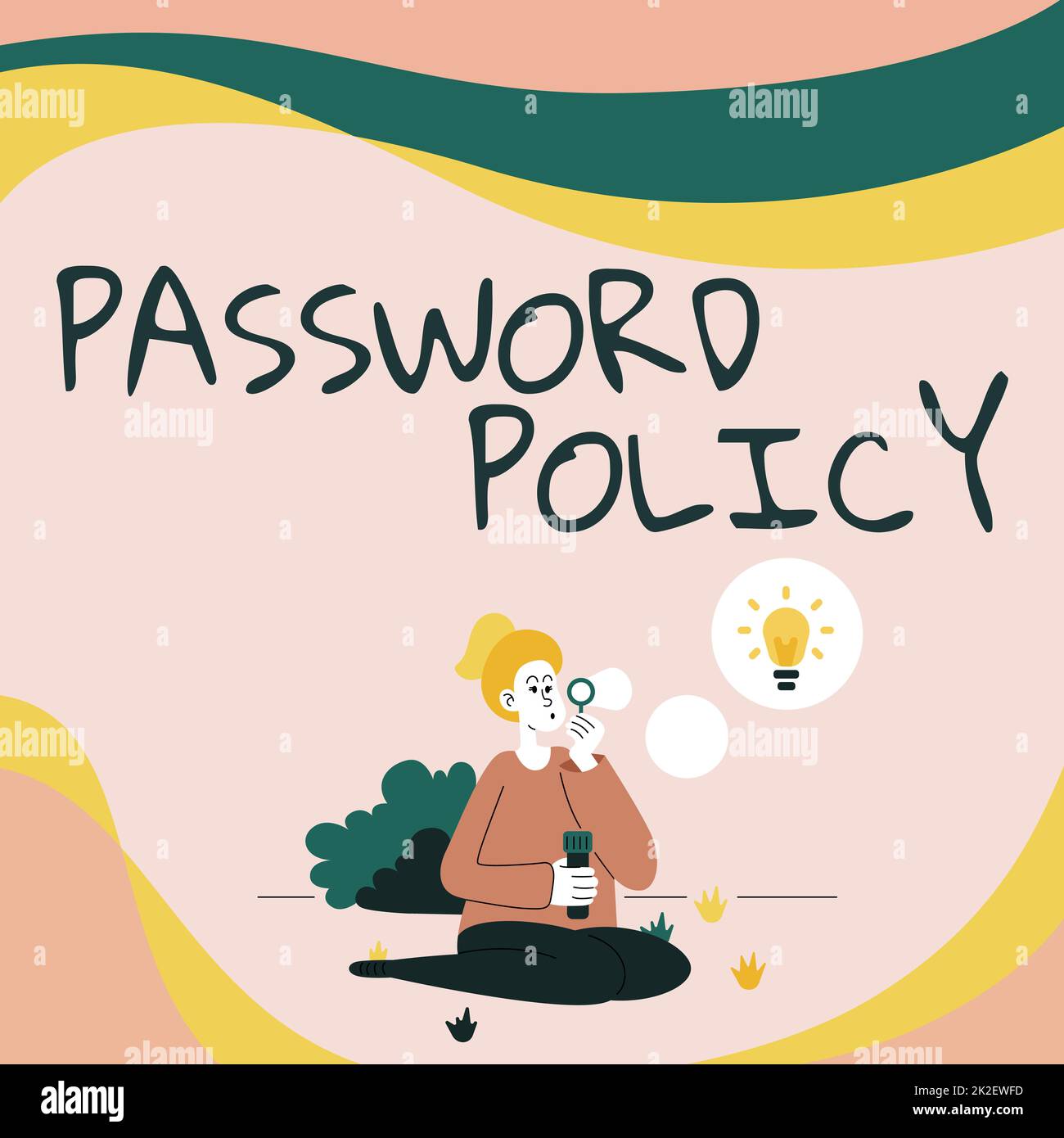 Hand Writing Sign Password Policy Word For First Line Of Protection