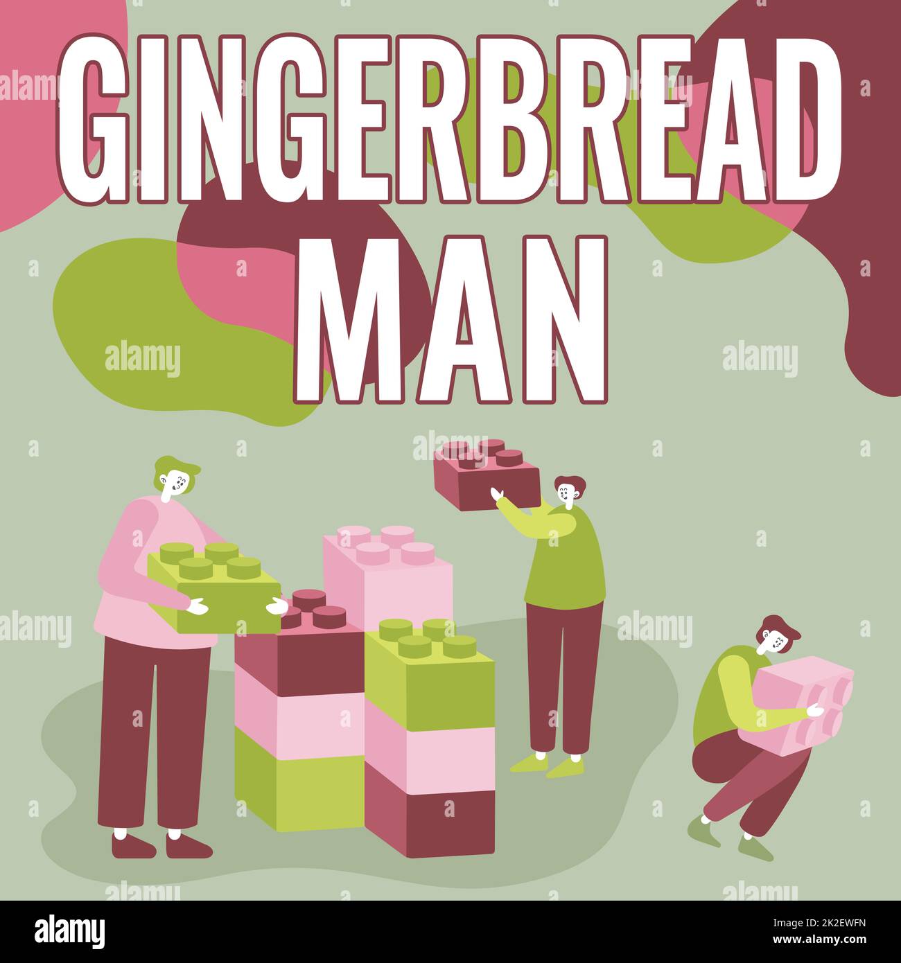 Conceptual display Gingerbread Man. Business concept cookie made of ...