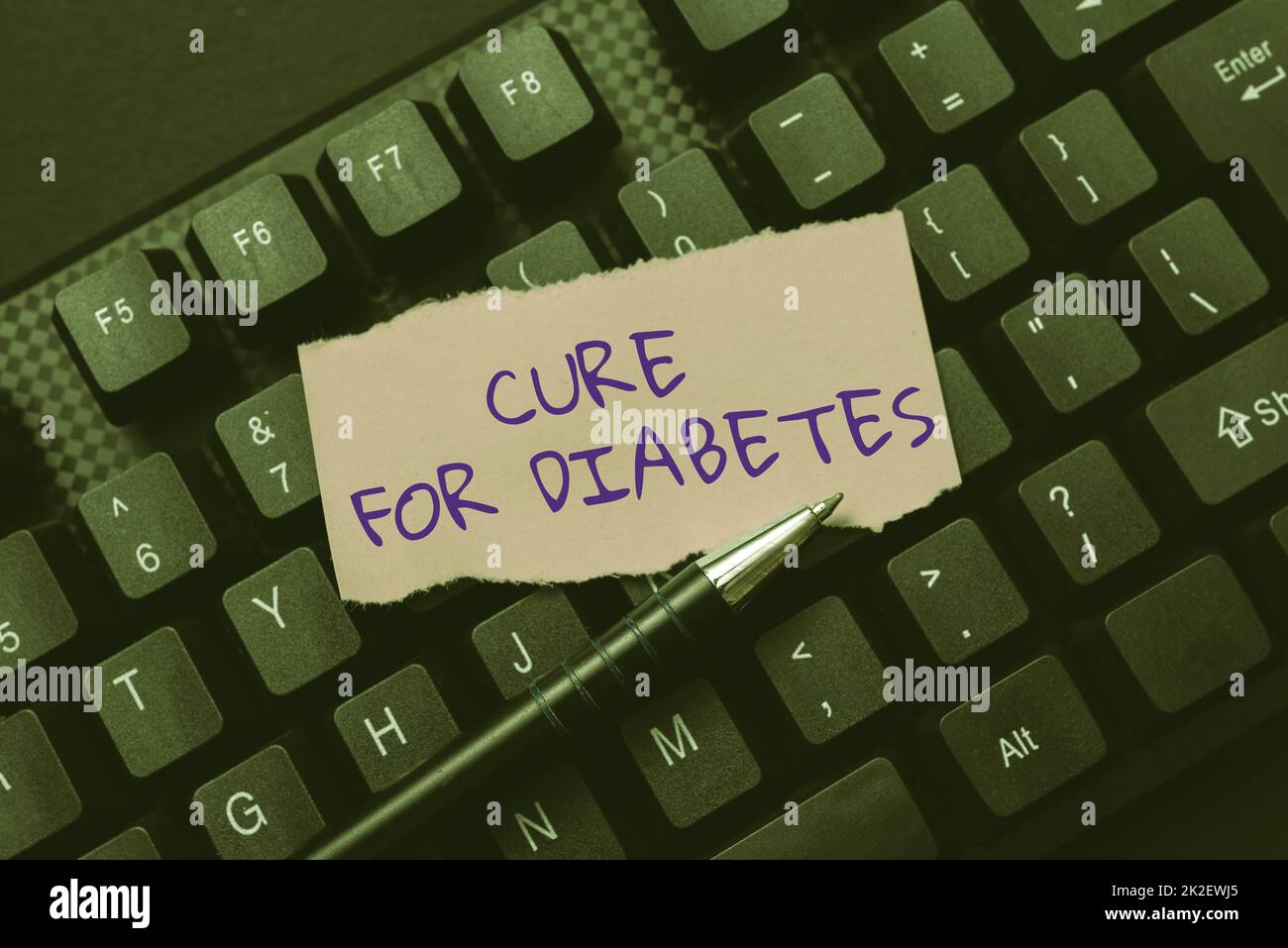 Hand writing sign Cure For Diabetes. Business showcase looking for ...