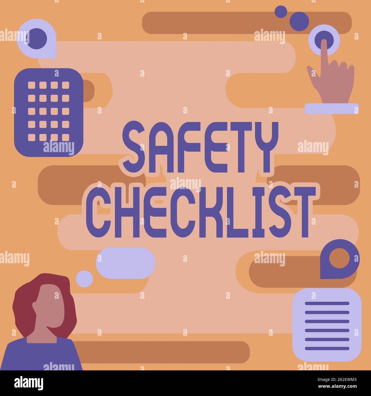 Text caption presenting Safety Checklist. Business approach list of ...