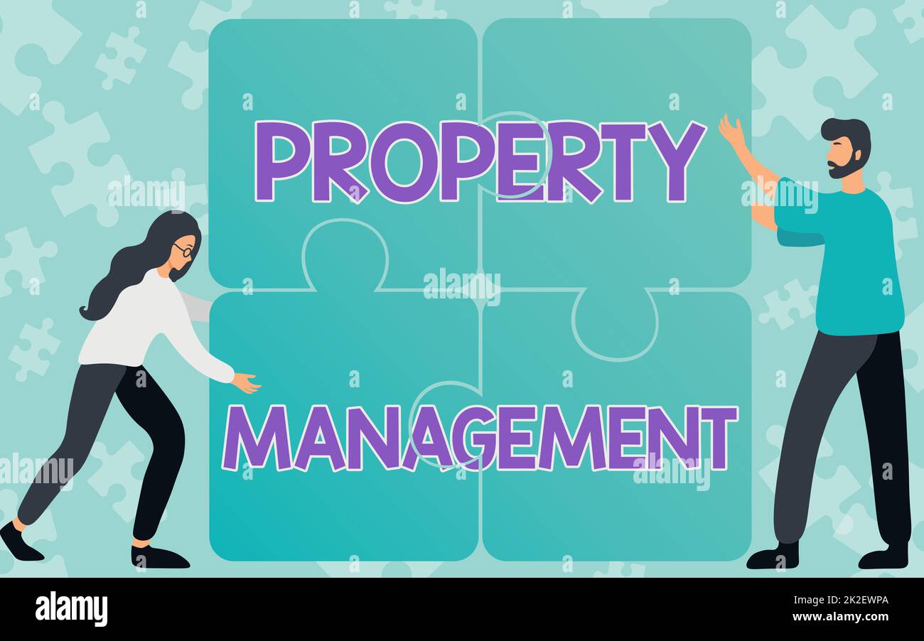 Hand writing sign Property Management. Conceptual photo the control ...