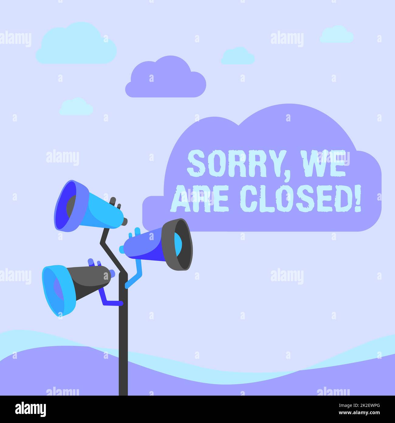Sign displaying Sorry, We Are Closed. Business showcase apologize for ...