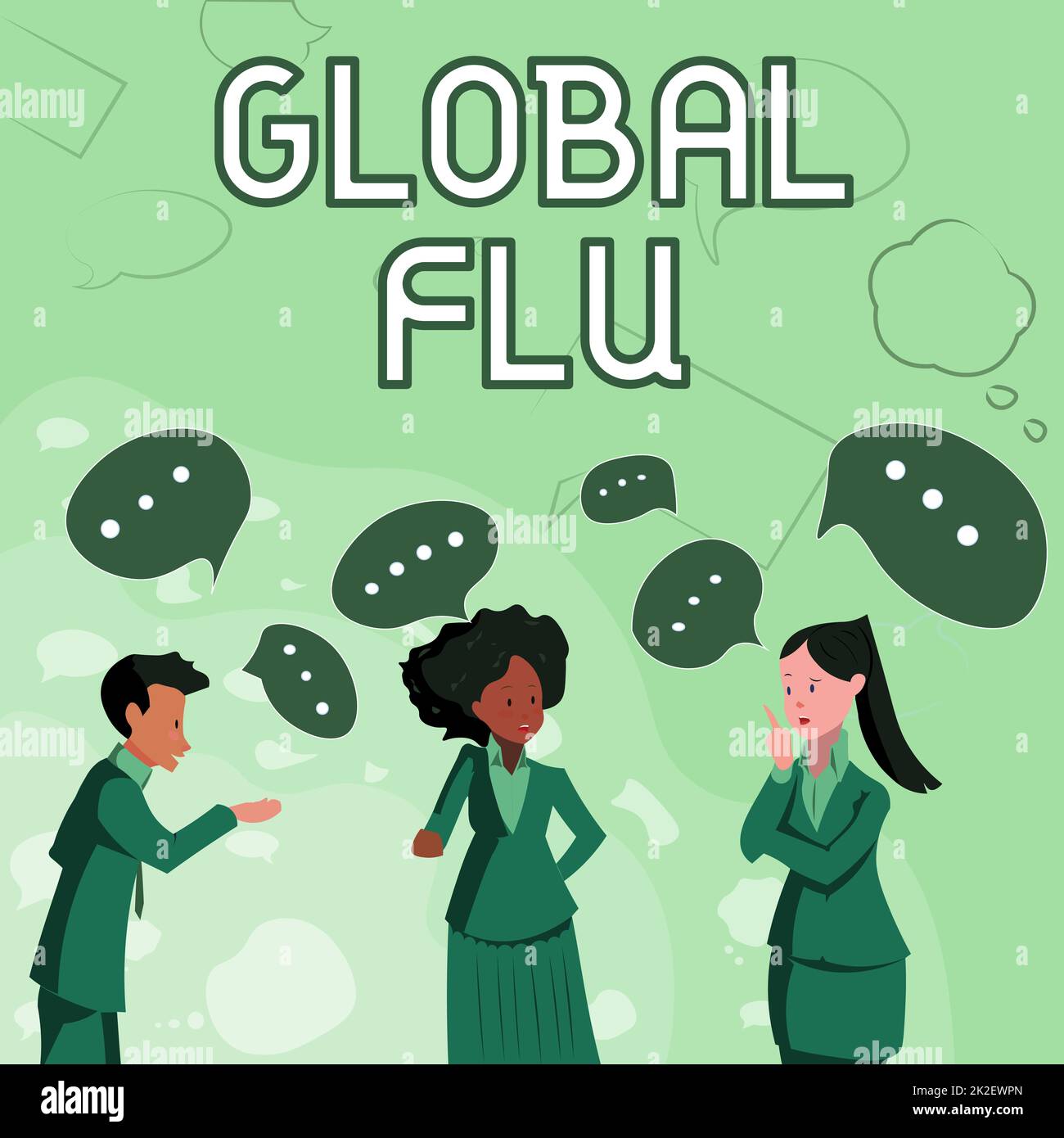 Handwriting text Global Flu. Internet Concept Common communicable ...