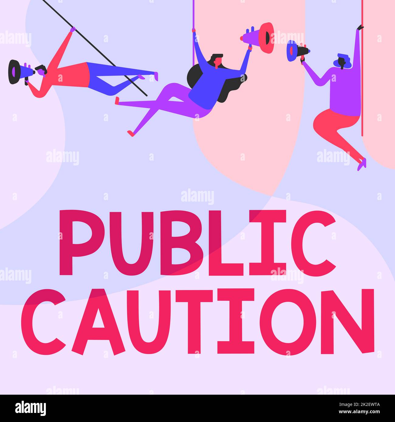 Text sign showing Public Caution. Business overview formal warning ...