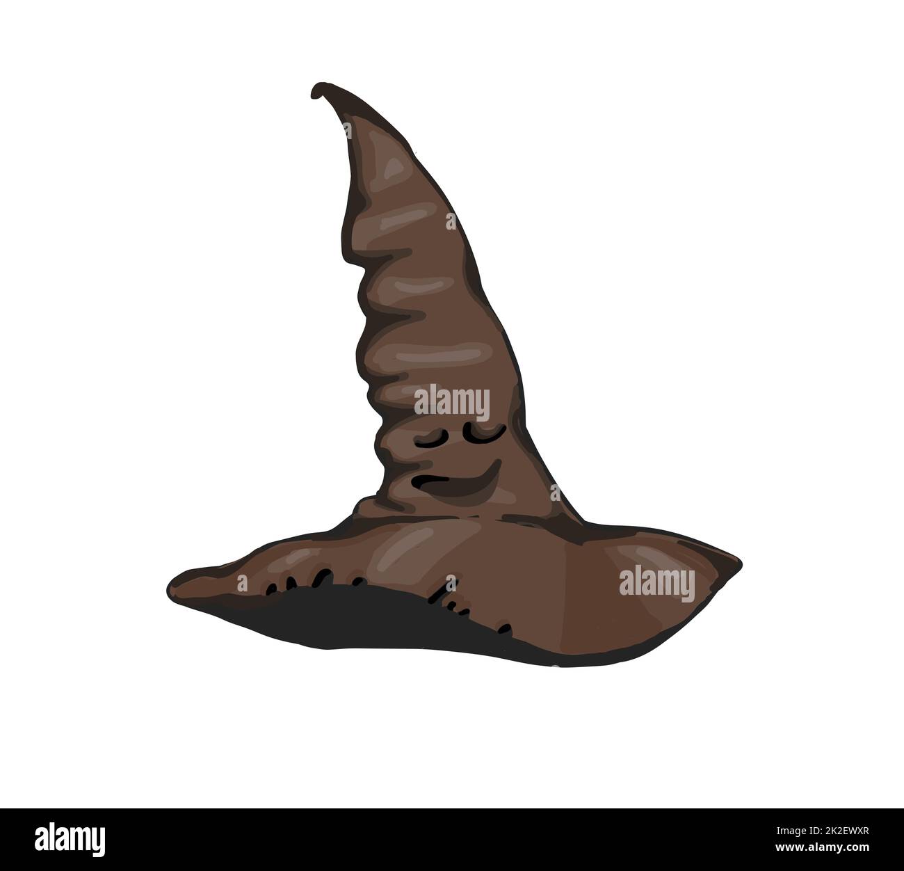 Wizard hat. Pointed hat. A magical item. Vector illustration. Isolated ...