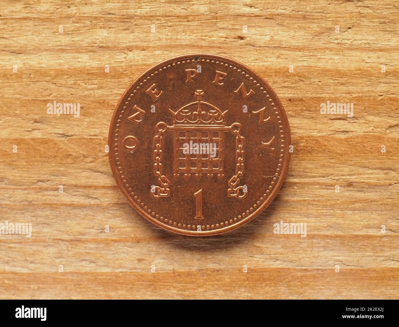 1 penny coin, reverse side, currency of the UK Stock Photo - Alamy