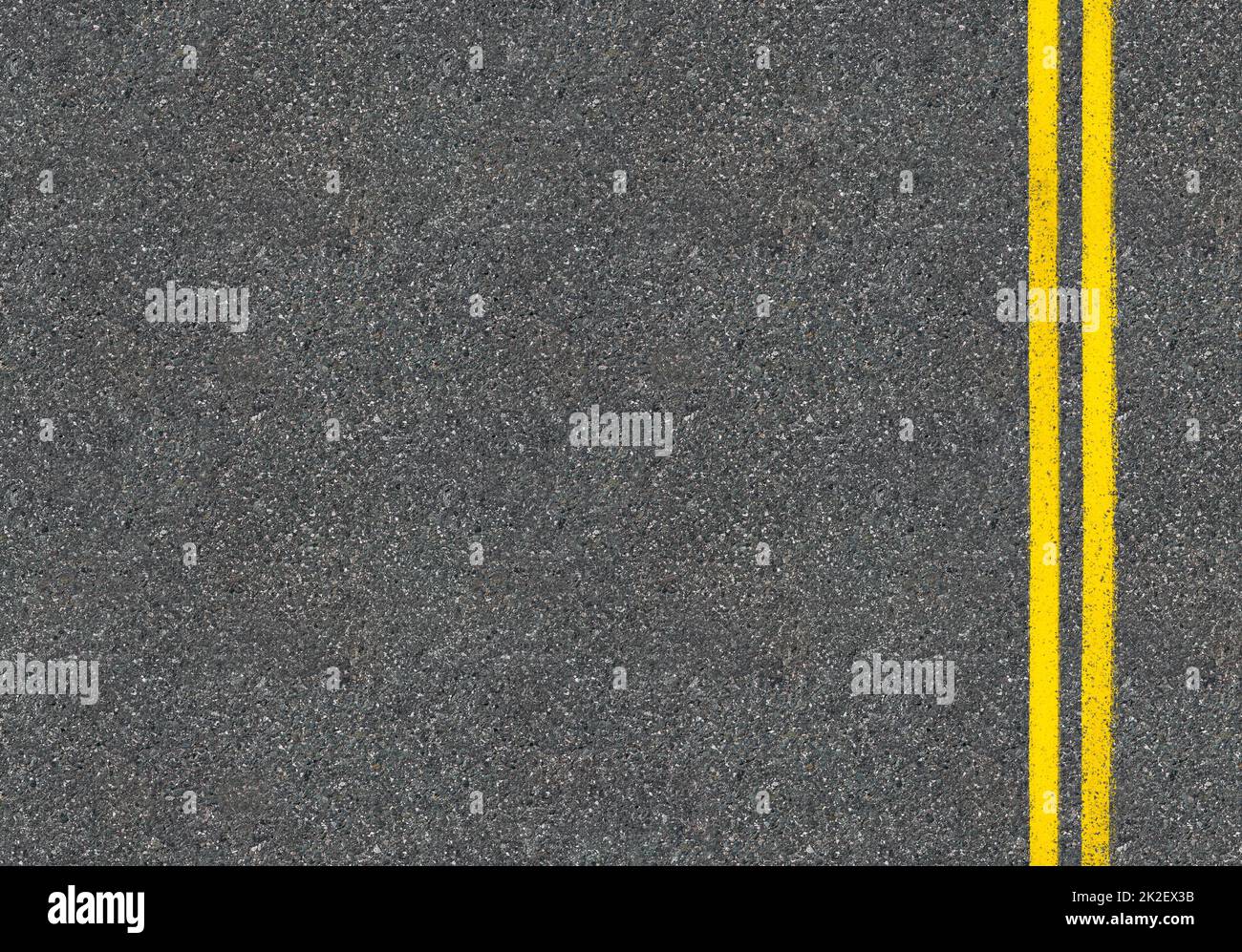 Asphalt road top view with two yellow lines Stock Photo - Alamy