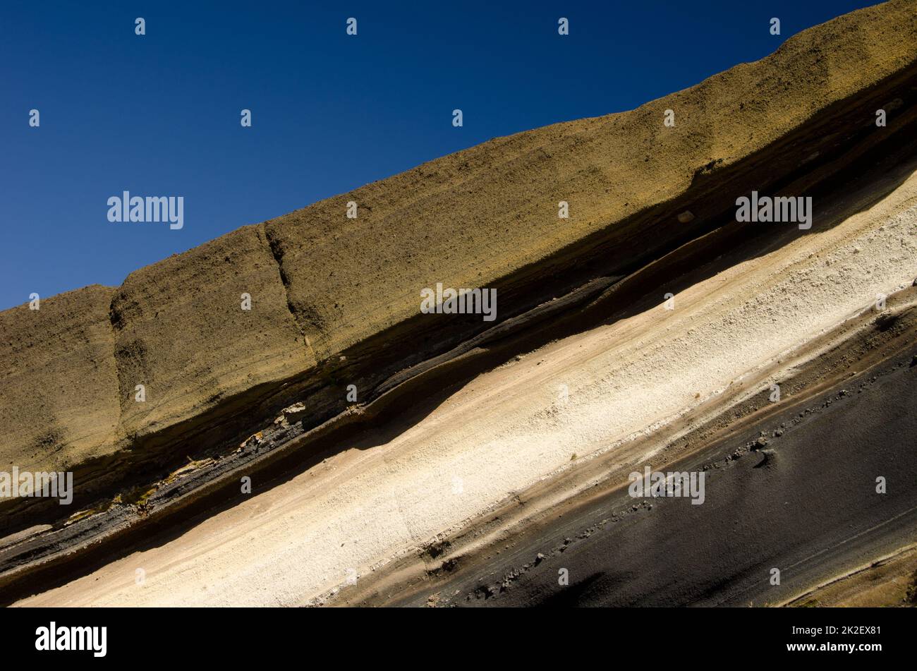 Strata formed by different volcanic eruptions Stock Photo - Alamy