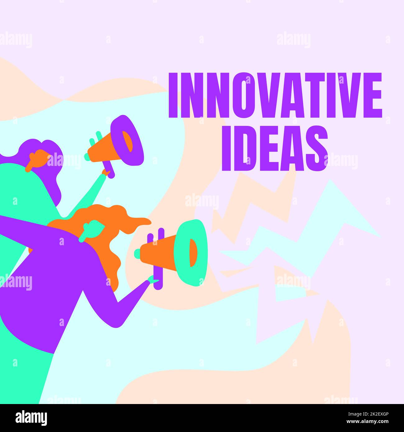 Text caption presenting Innovative Ideas. Business concept application ...