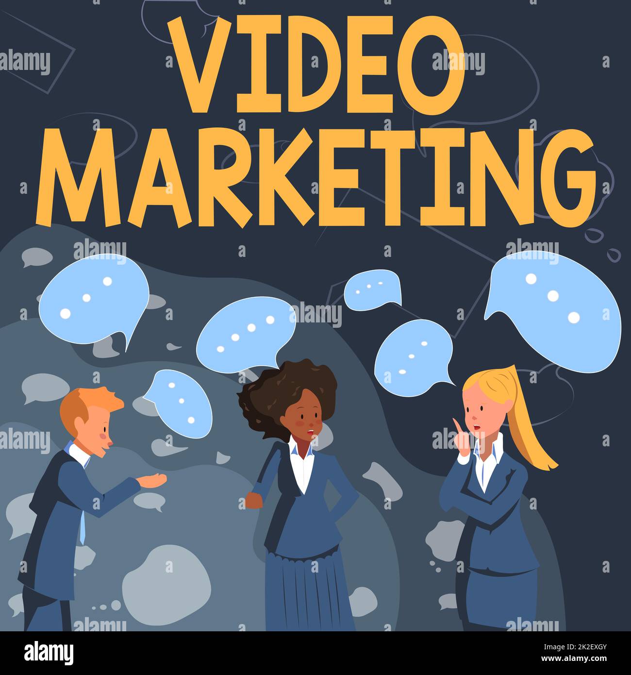 Conceptual caption Video Marketing. Word for create short videos about specific topics using ...