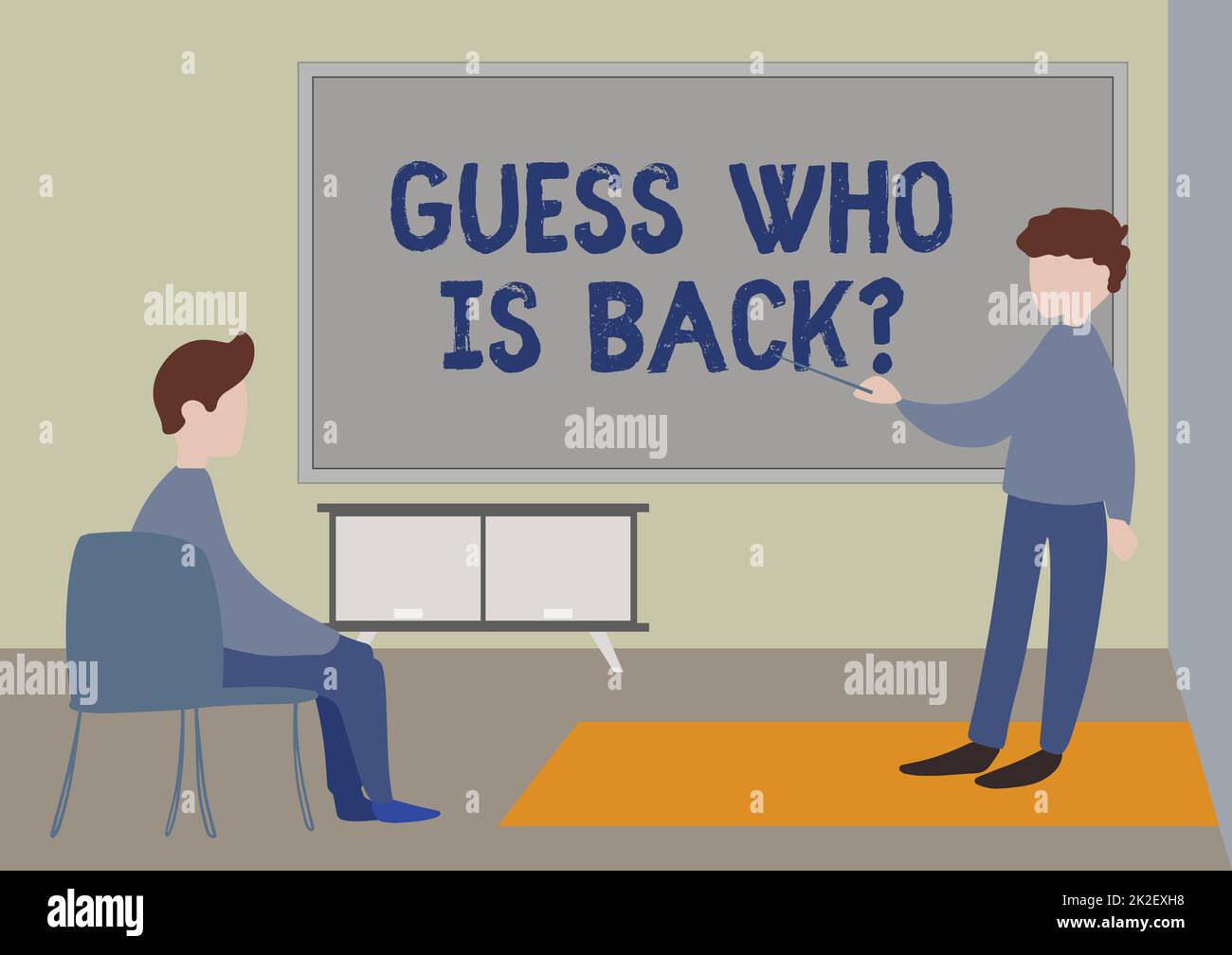 Text caption presenting Guess Who Is Back Question. Business overview ...