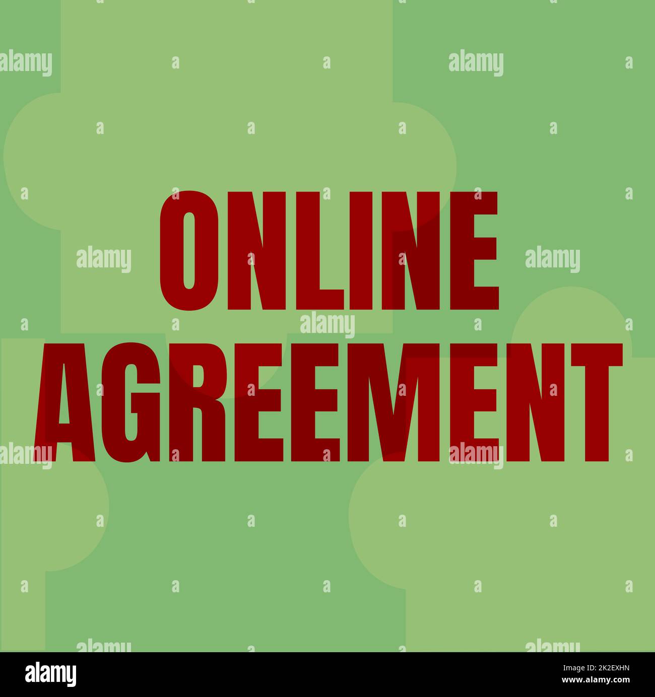 Text caption presenting Online Agreement. Word for contracts that are ...