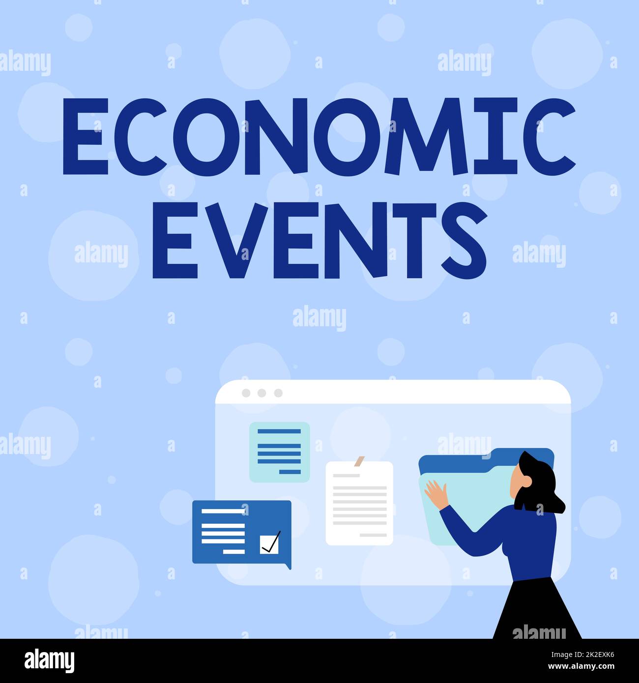 Handwriting text Economic Events. Concept meaning transfer of control ...