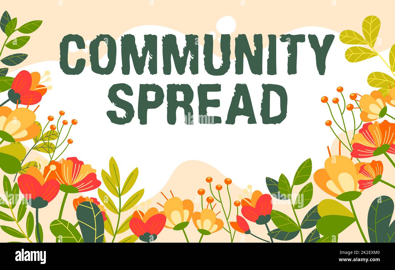 Text caption presenting Community Spread. Word Written on dissemination ... Text caption presenting Community Spread. Word Written on dissemination ...