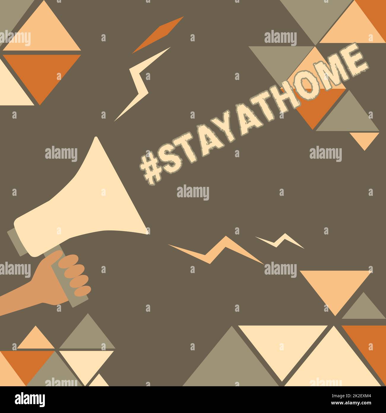 Writing displaying text Hashtag Stay at home. Business approach a ...