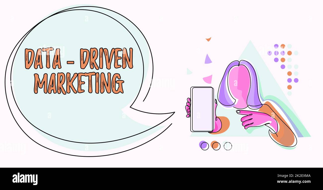 Handwriting text Data Driven Marketing. Word Written on Strategy built ...