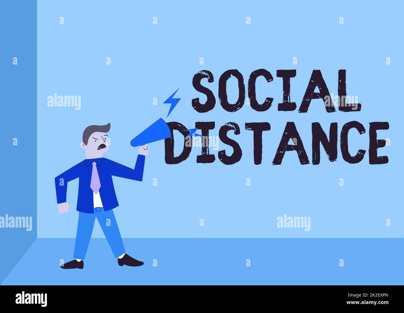 Sign displaying Social Distance. Internet Concept degree of acceptance ...