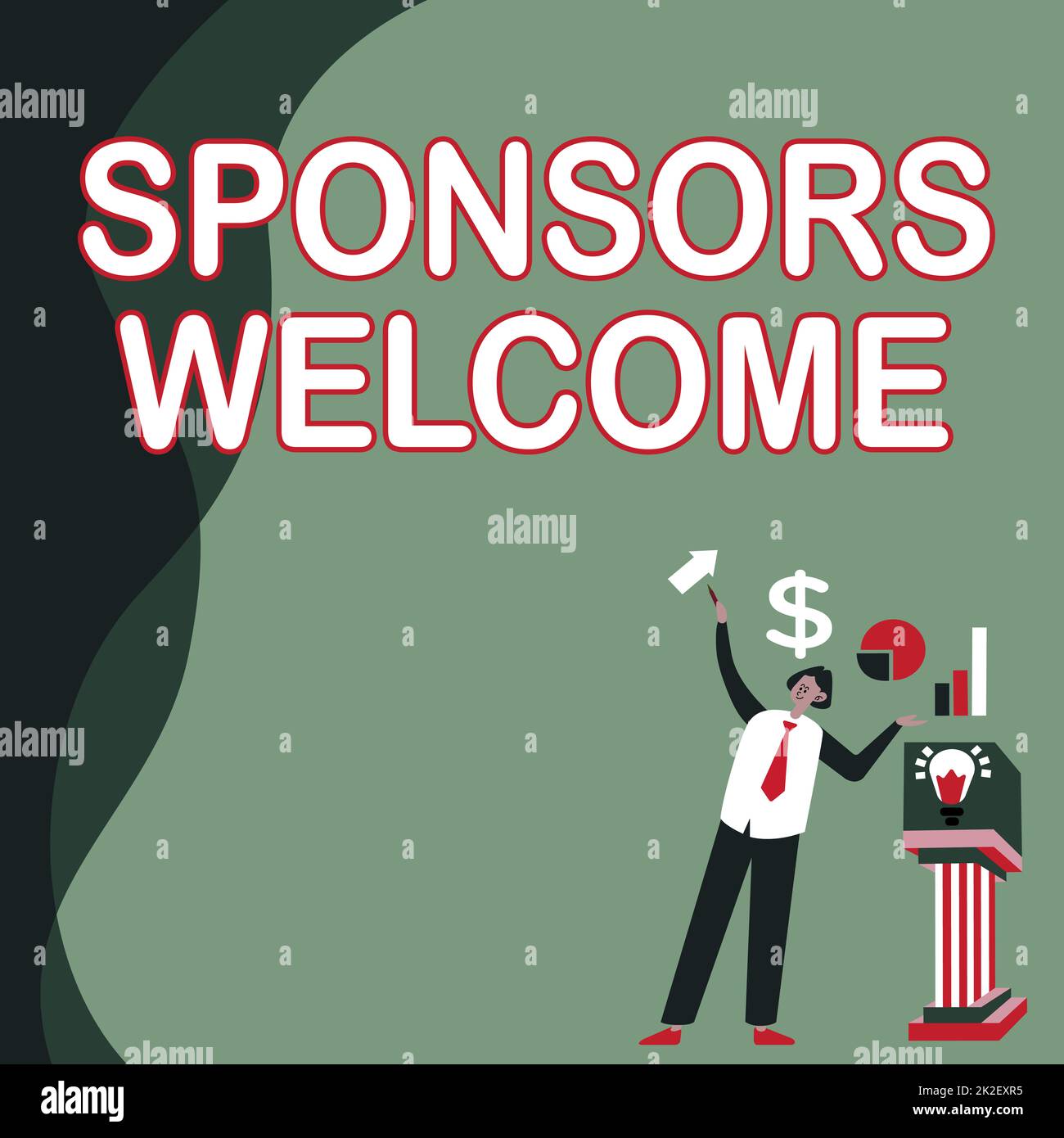 Hand writing sign Sponsors Welcome. Business approach announcing that ...