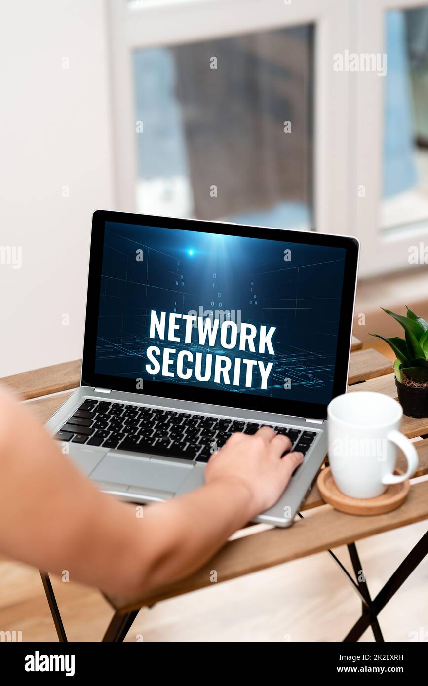 Text Caption Presenting Network Security Business Concept Practice Of Securing A Computer Web 1986