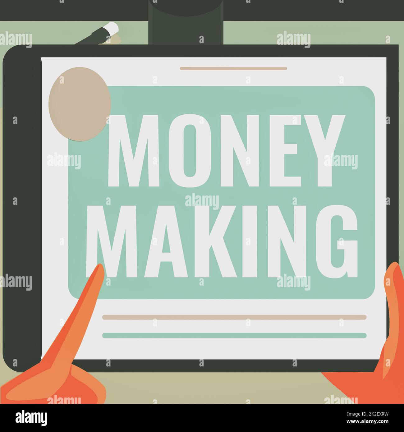 Writing displaying text Money Making. Internet Concept producing a ...