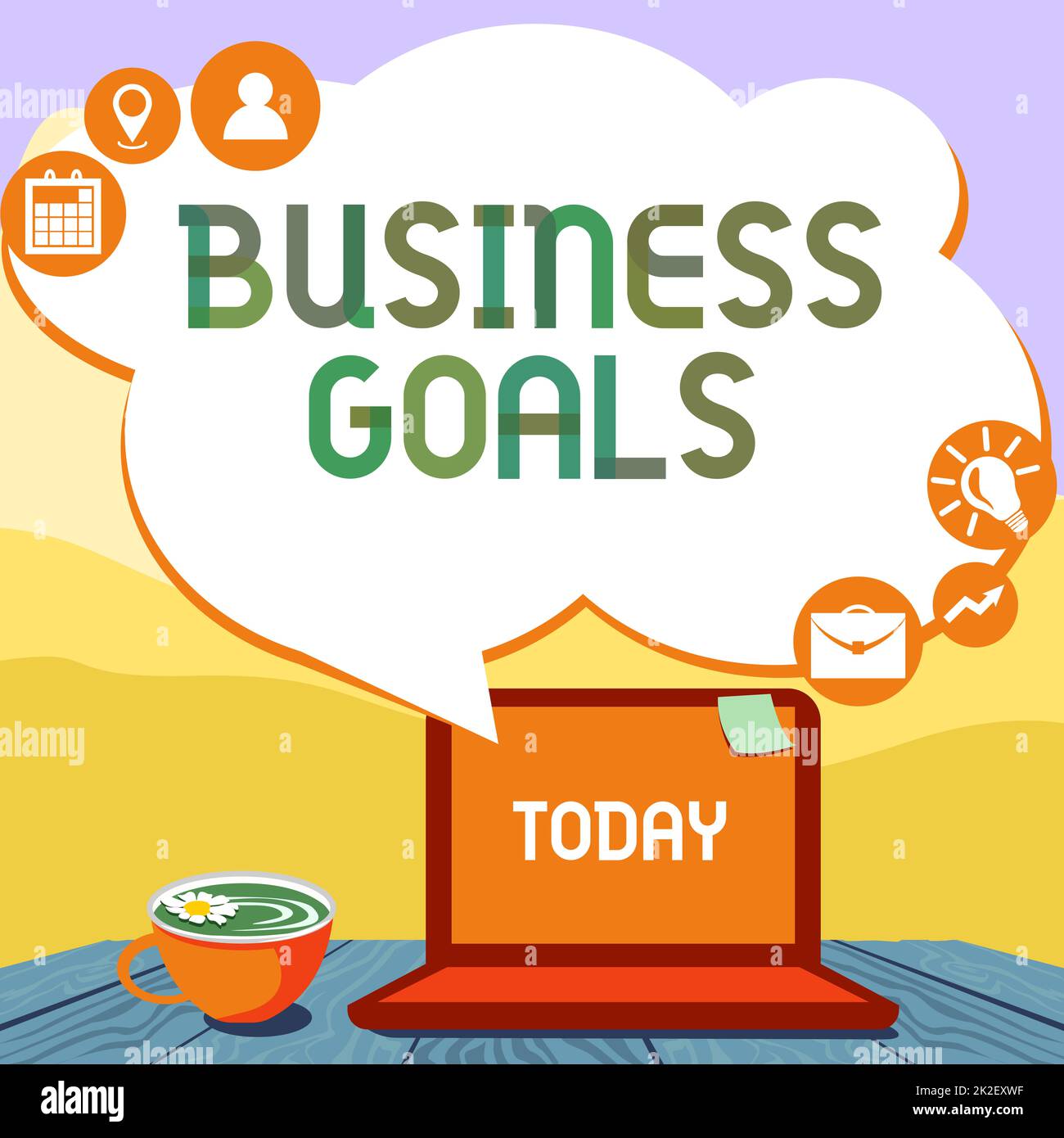 Conceptual caption Business Goals. Business concept Expectation to ...