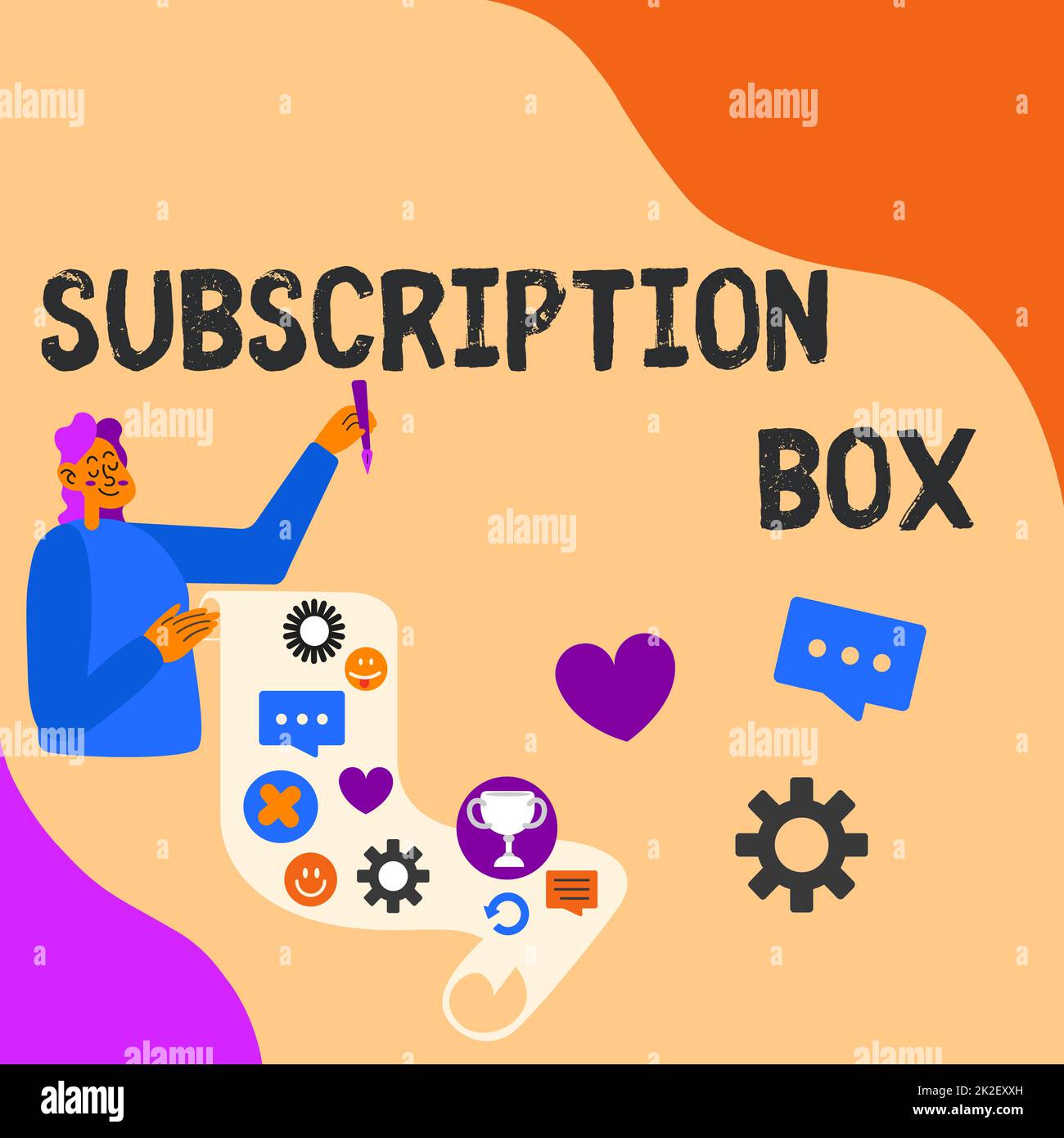 Sign displaying Subscription Box. Business approach button if you ...