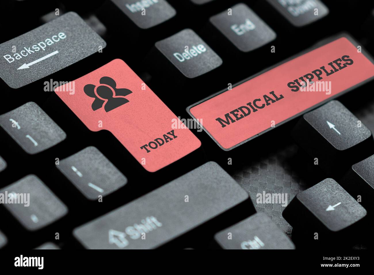 Text caption presenting Medical Supplies. Concept meaning Items ...