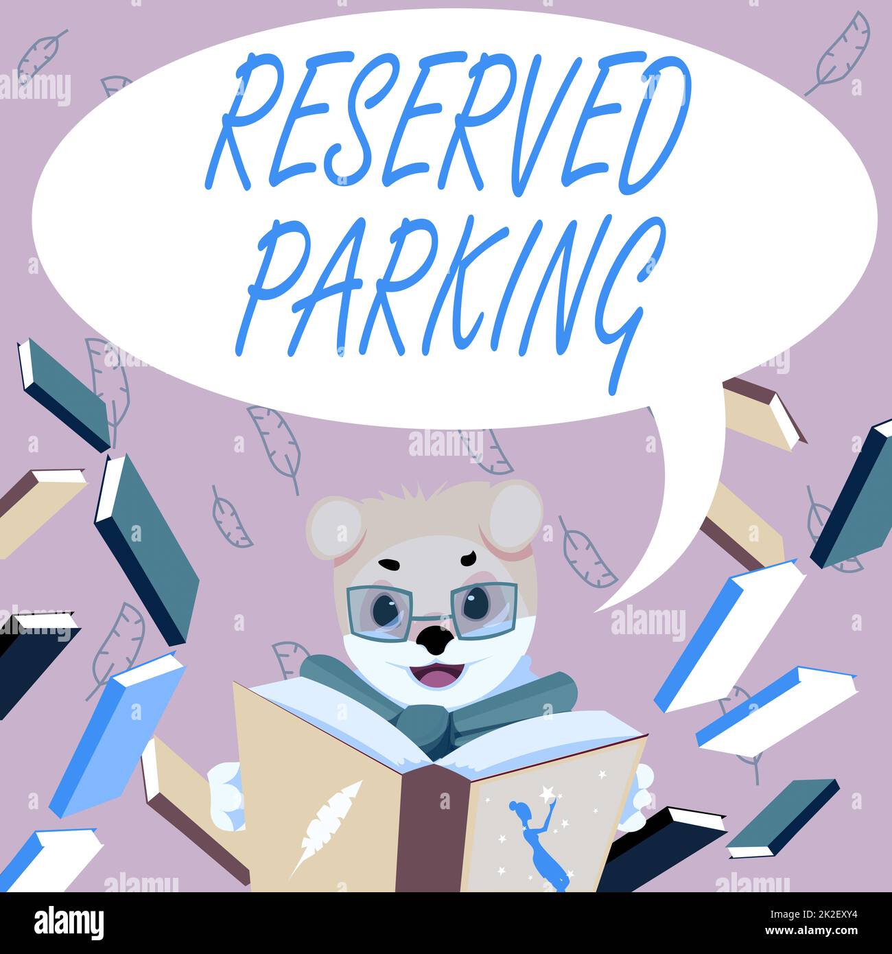 Text caption presenting Reserved Parking. Word Written on parking ...