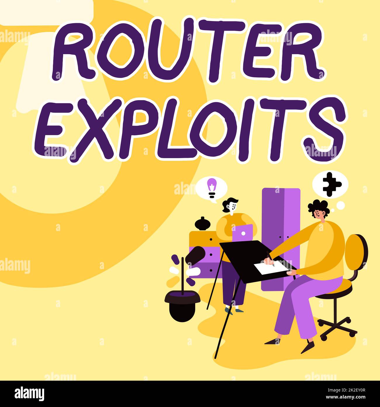 Hand Writing Sign Router Exploits Business Approach Takes Advantage Of A Security Flaw In An