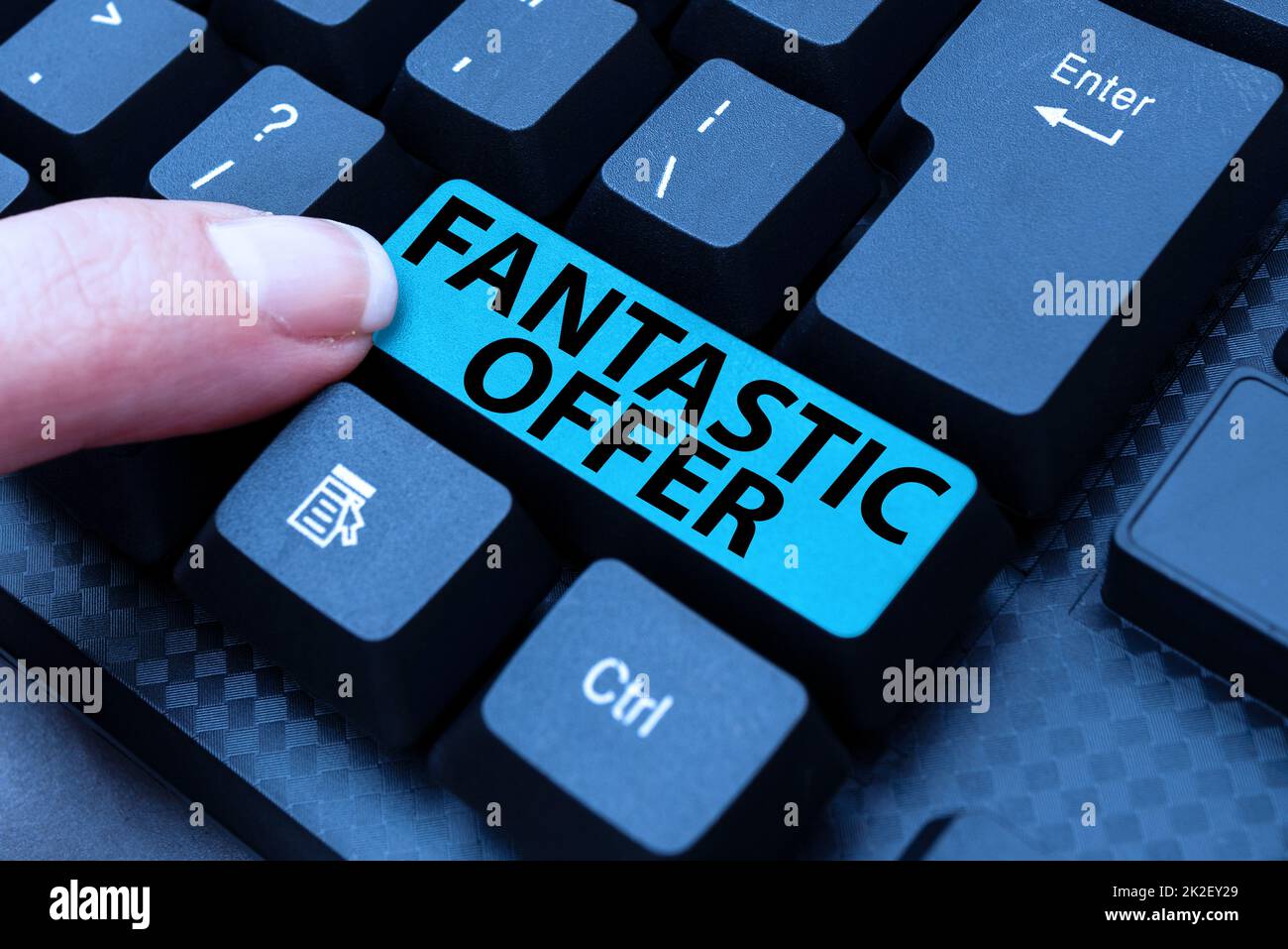 Hand writing sign Fantastic Offer. Conceptual photo a marketing ...