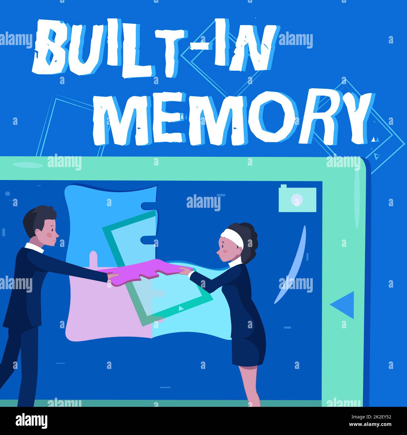 Hand writing sign Built In Memory. Business approach device or feature ...