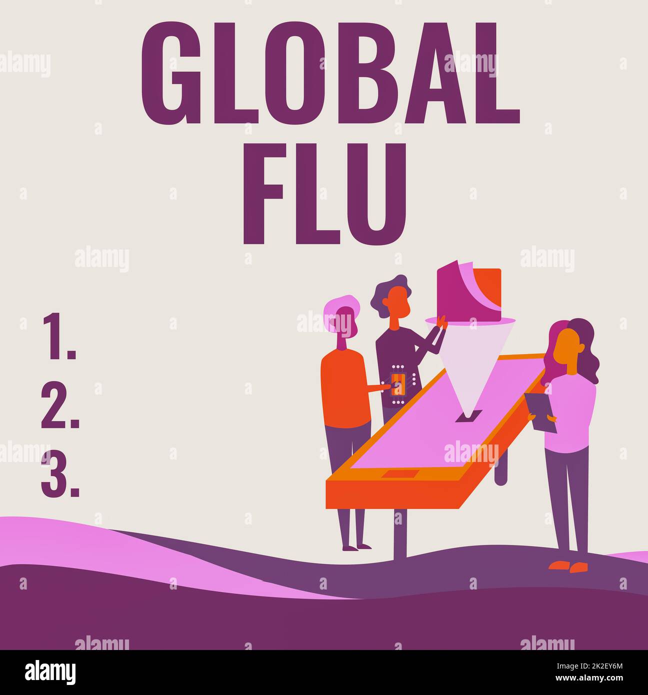 Text sign showing Global Flu. Concept meaning Common communicable ...