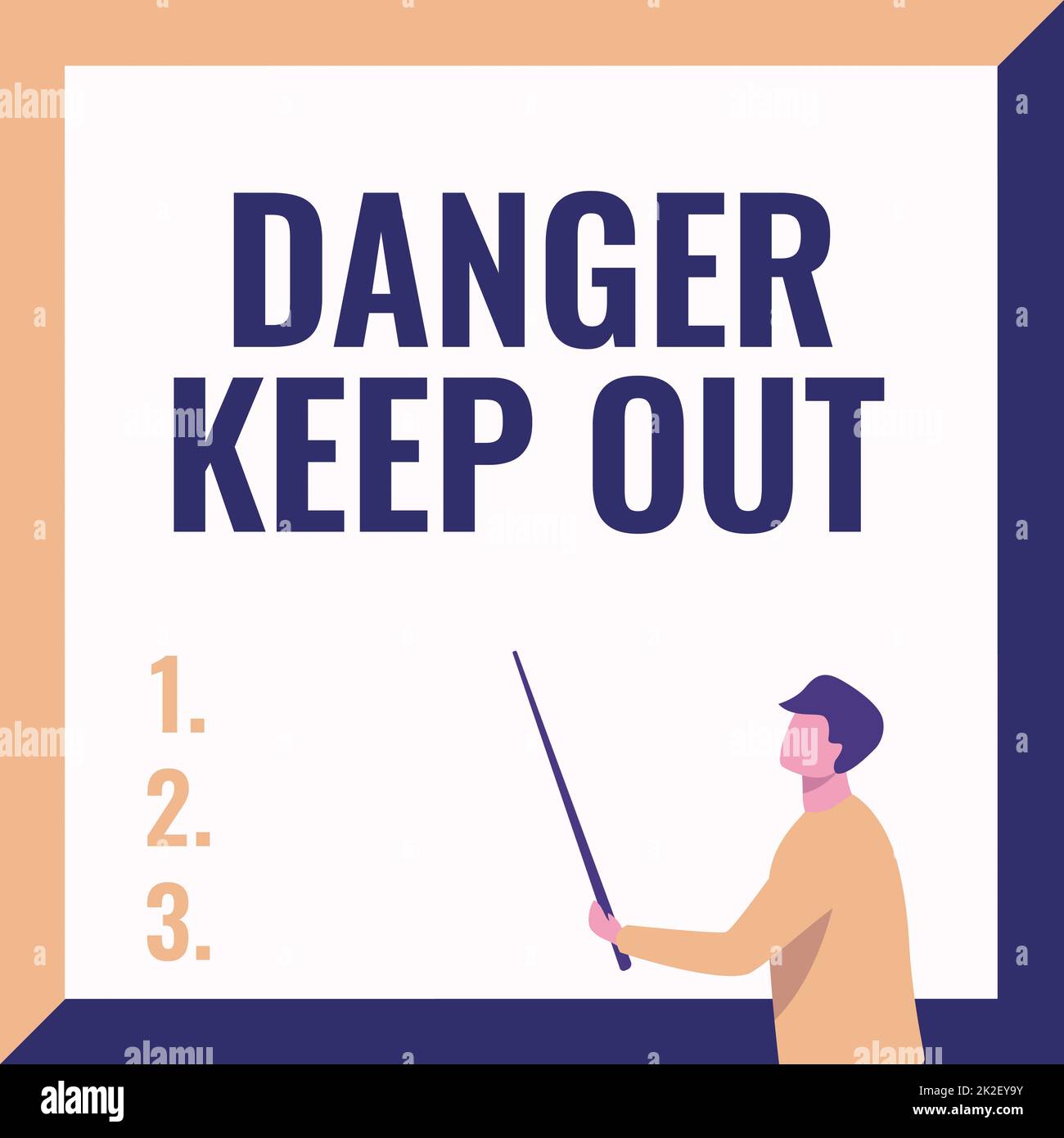 Hand writing sign Danger Keep Out. Business overview Warning be alert ...