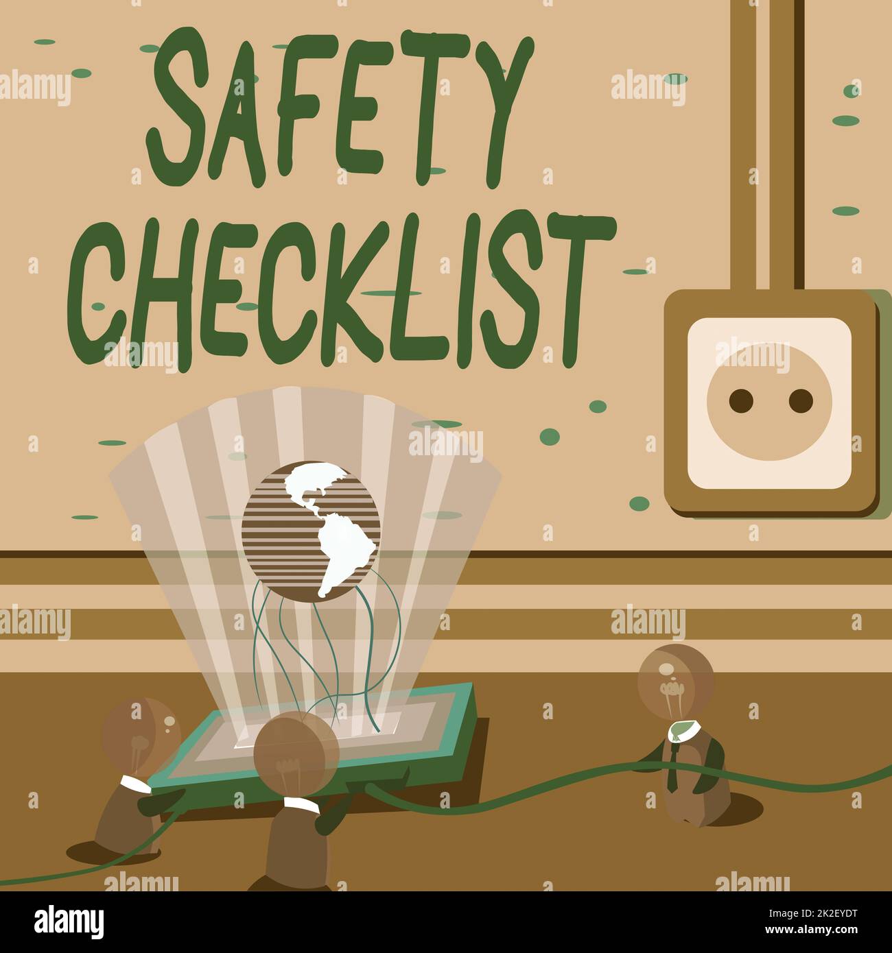 Conceptual caption Safety Checklist. Word Written on list of items you ...