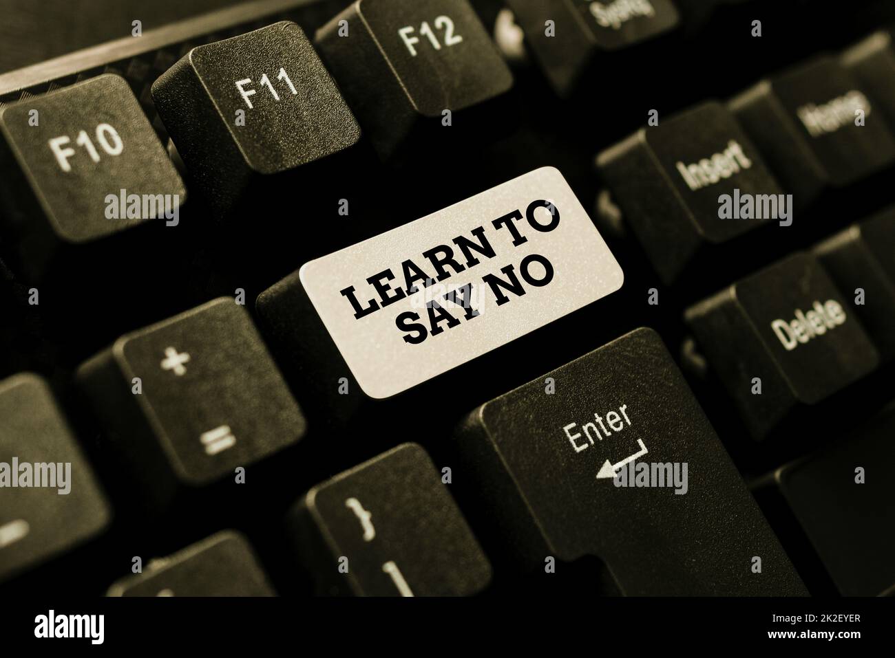 Hand writing sign Learn To Say No. Internet Concept selfjudgment and ...