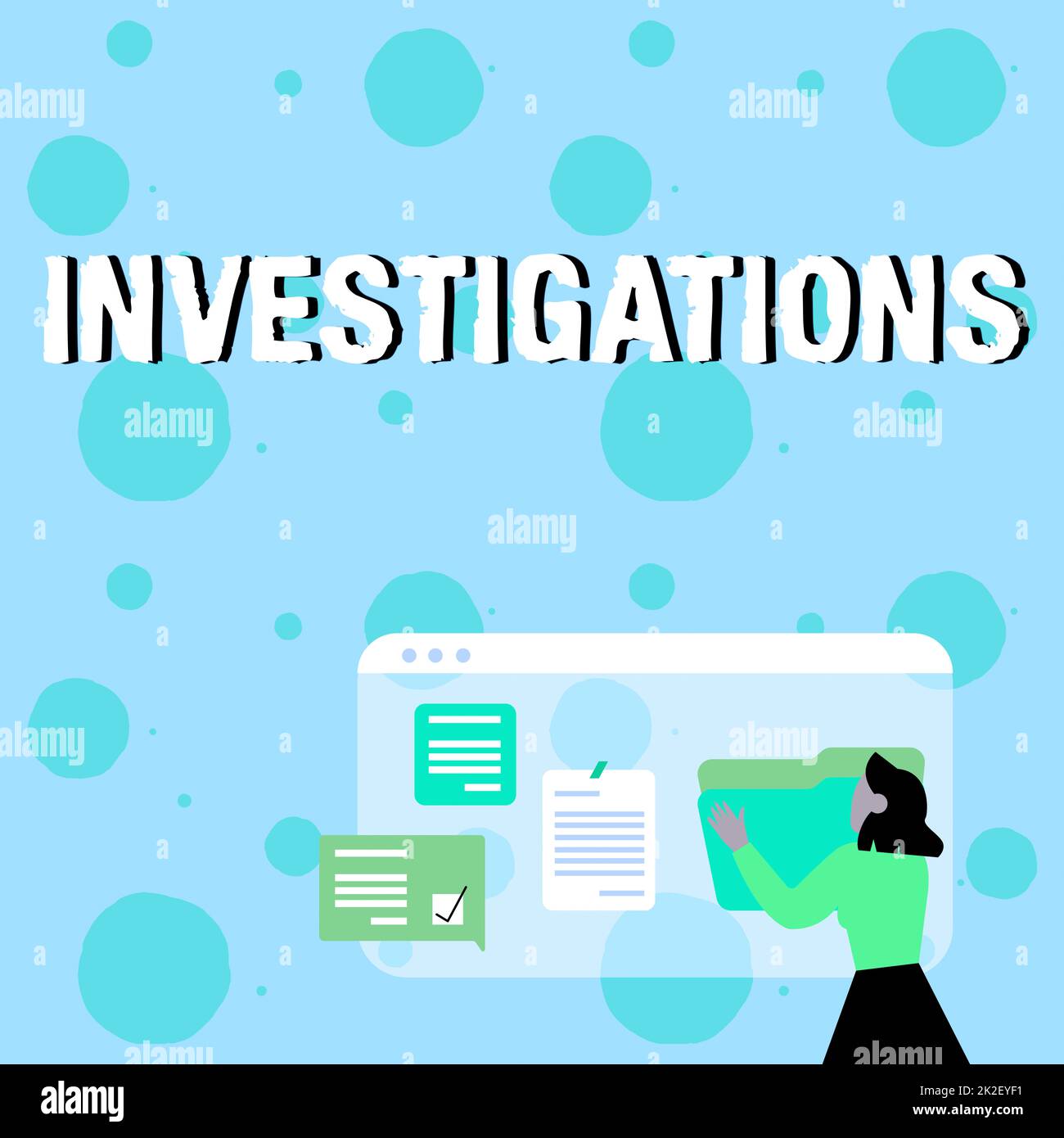 Text showing inspiration Investigations. Concept meaning The formal ...