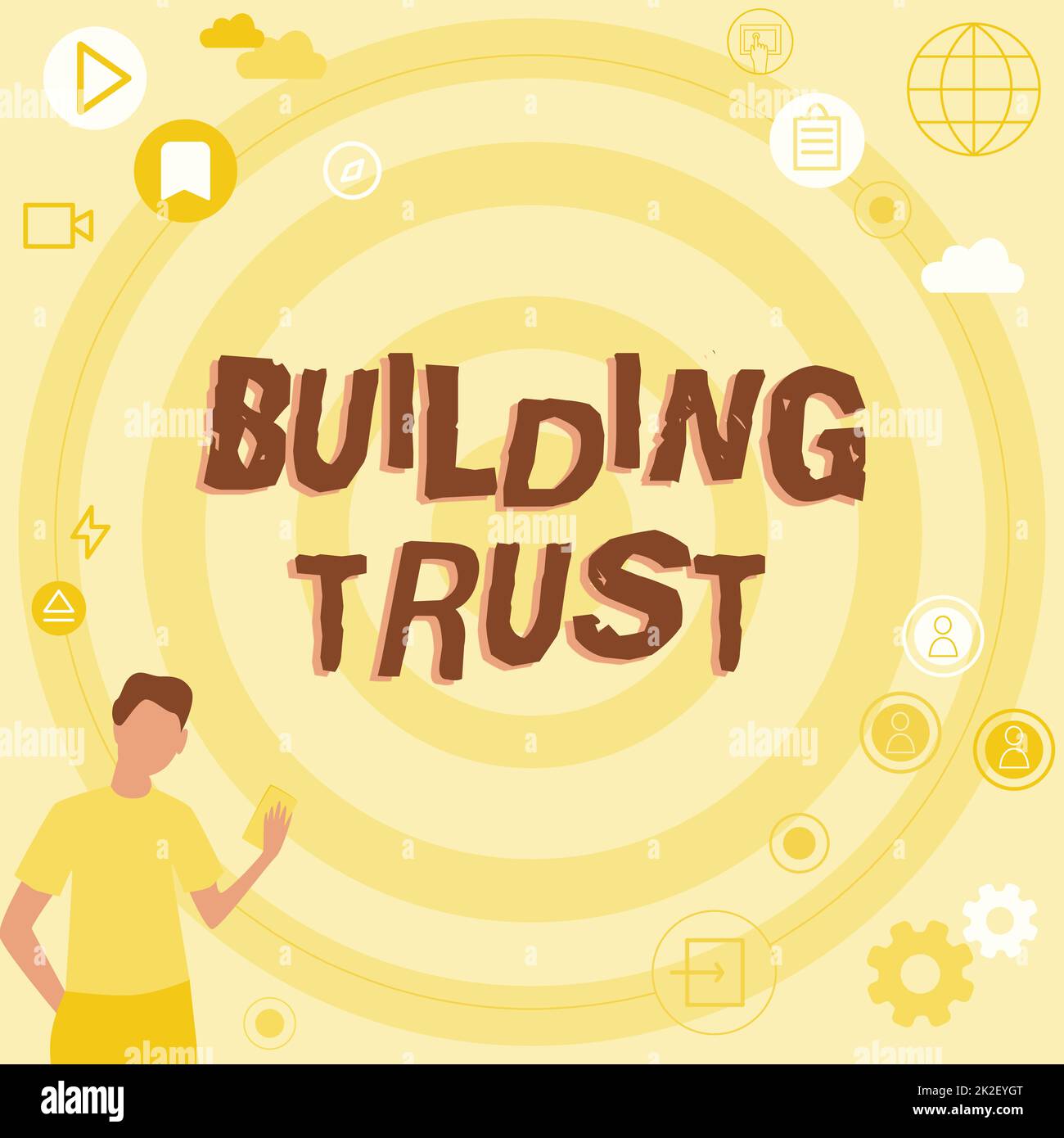 Text caption presenting Building Trust. Word Written on activity of ...
