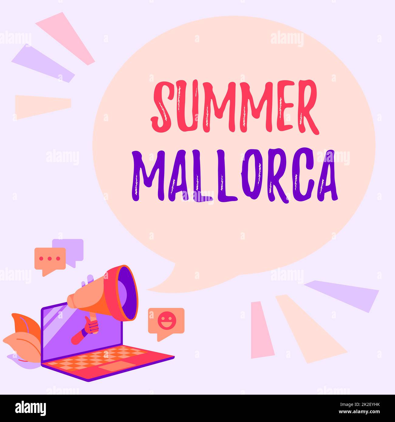 Text showing inspiration Summer Mallorca. Conceptual photo Spending the ...