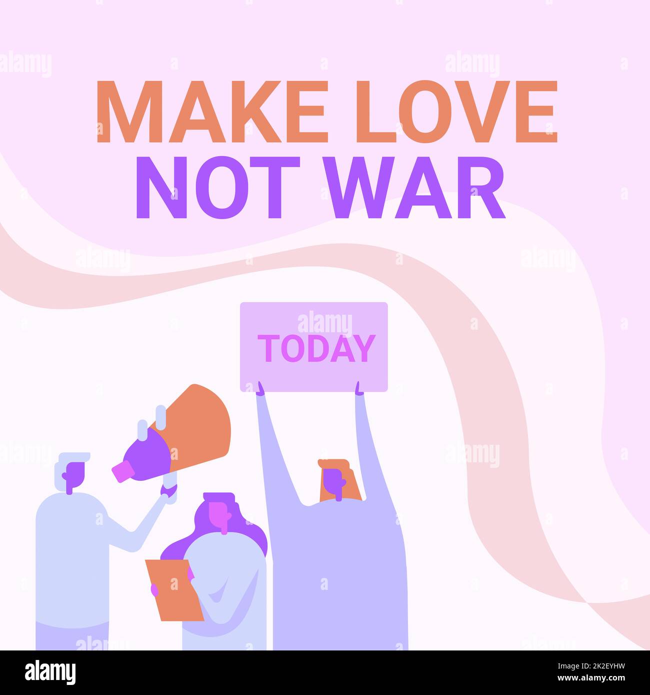 Conceptual caption Make Love Not War. Business overview Do not fight ...