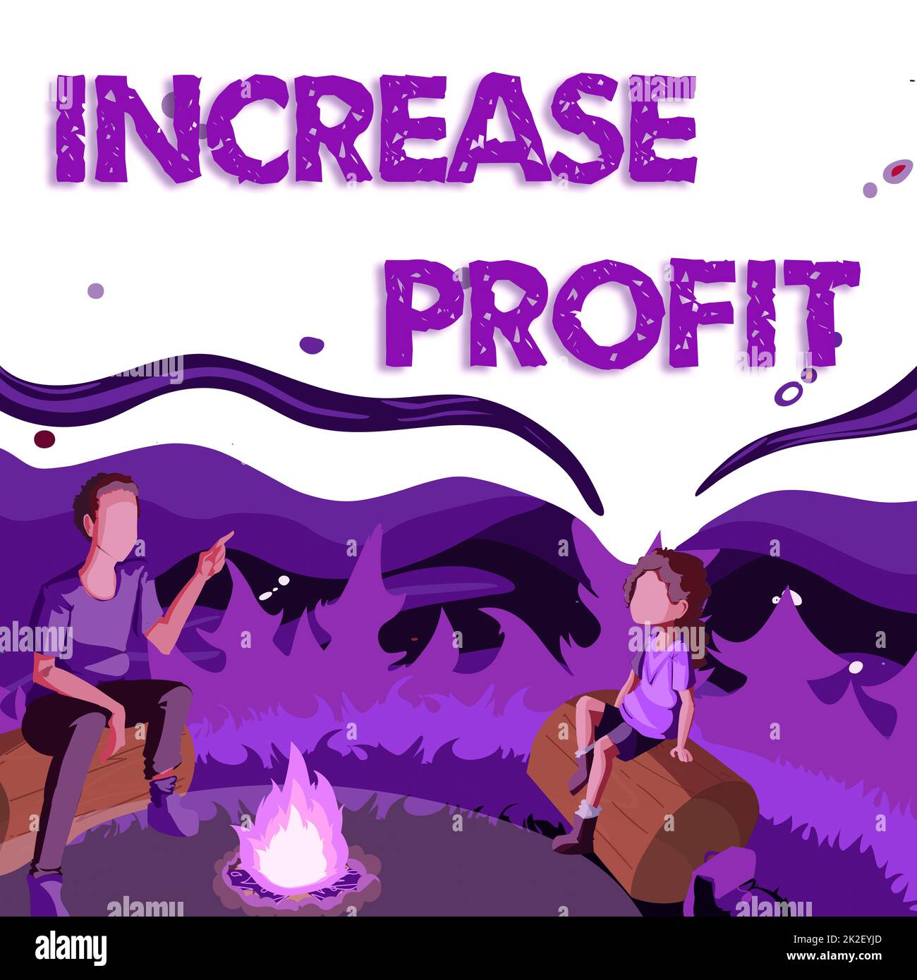 Text caption presenting Increase Profit. Business overview amount of ...