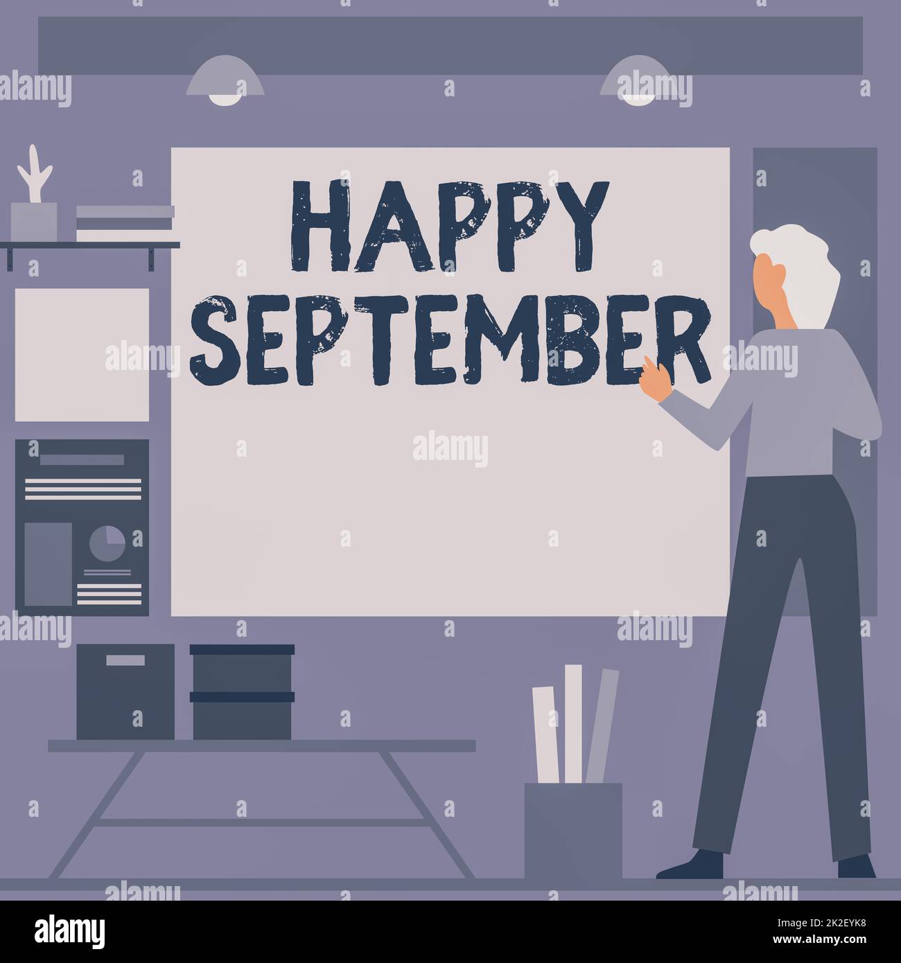 Text showing inspiration Happy September. Business overview welcoming ...