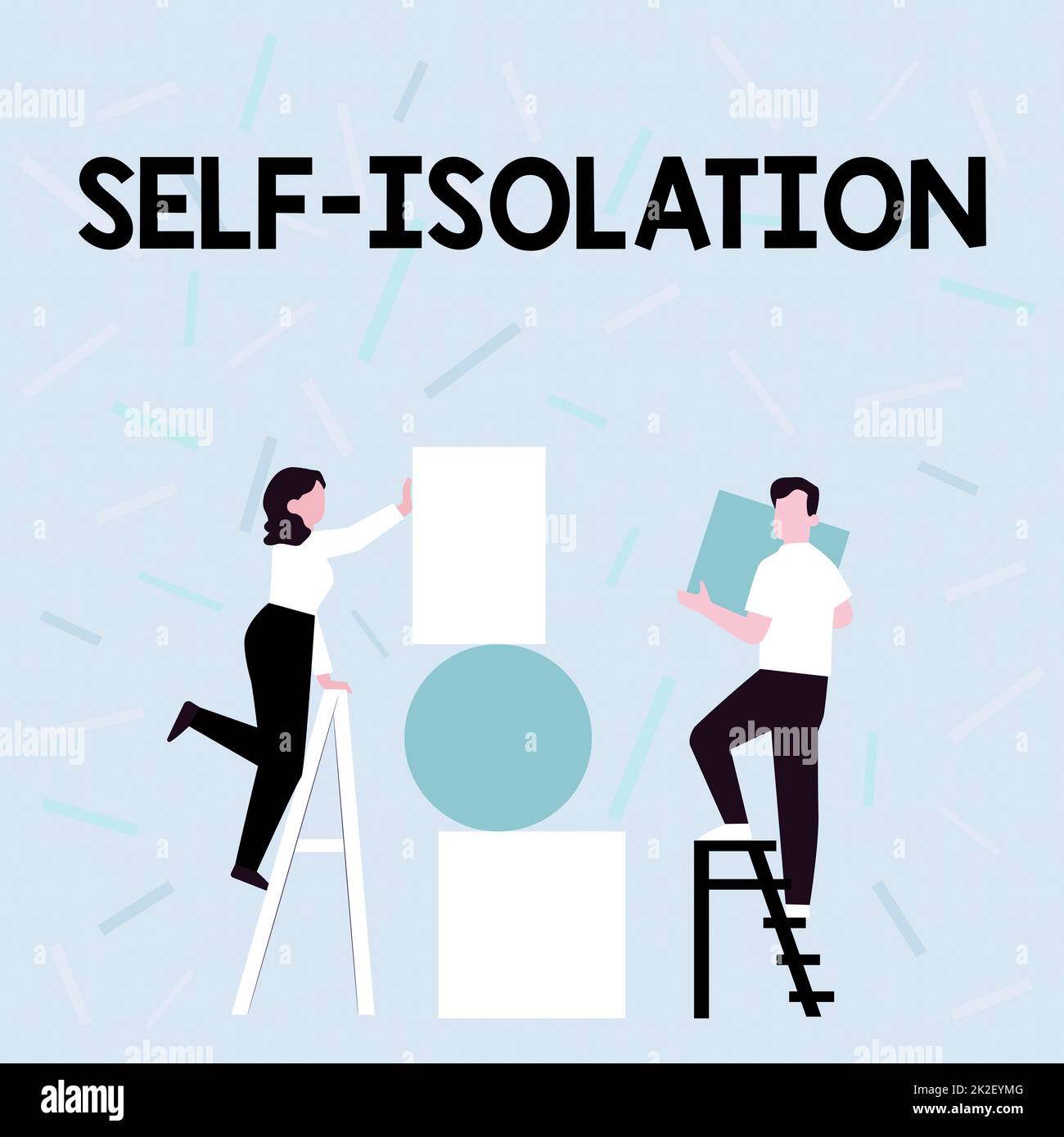 Conceptual display Self Isolation. Business showcase promoting ...