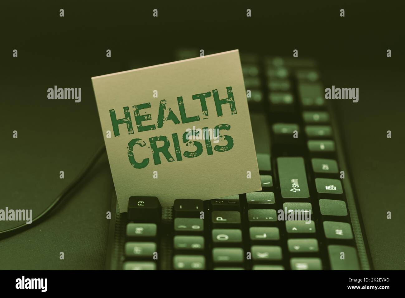 Text caption presenting Health Crisis. Business overview fitness ...